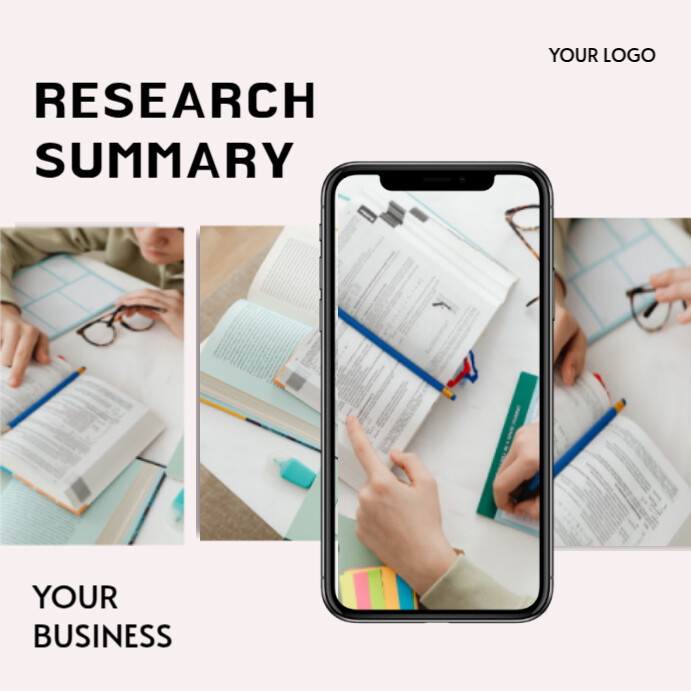White Research Summary For Business Instagram Post Template | PosterMyWall