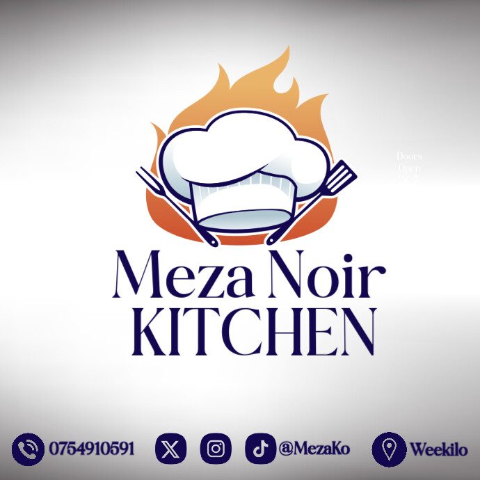 White Restaurant Logo Template | PosterMyWall
