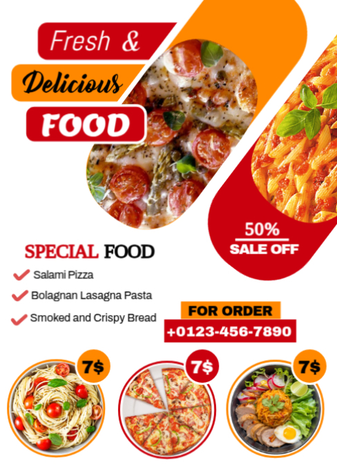 White Restaurant Special Menu Sale Flyer Template. A6 | PosterMyWall