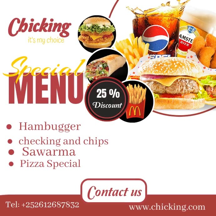 White Resturant Food Menu Instagram Post Templat | PosterMyWall