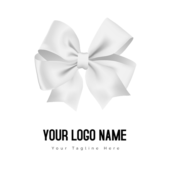White Ribbon Clothing Accessories Bow Tie Necktie Fashion Logo Template ...