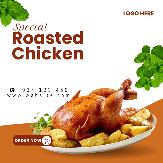 Plantilla de White Roasted Chicken Flyer Instagram Post | PosterMyWall