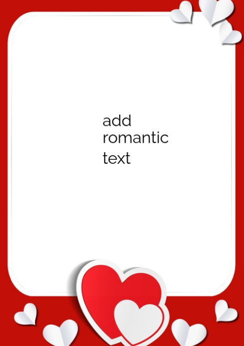 White Romantic Greeting Card A3 Template | PosterMyWall