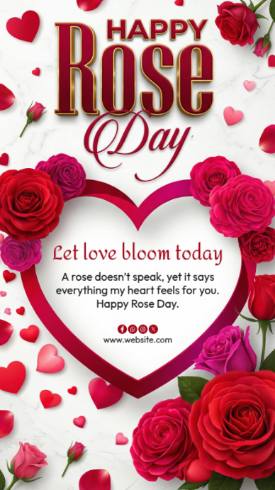 White Rose Day Celebration Instagram Story Template | PosterMyWall