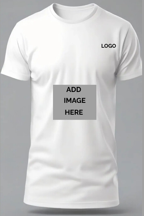 White round-neck T-shirt design Template | PosterMyWall
