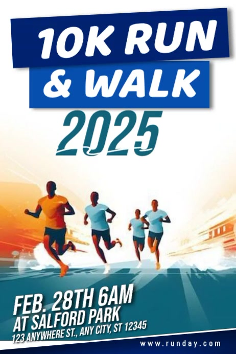 White Running Event Poster Video Template | PosterMyWall