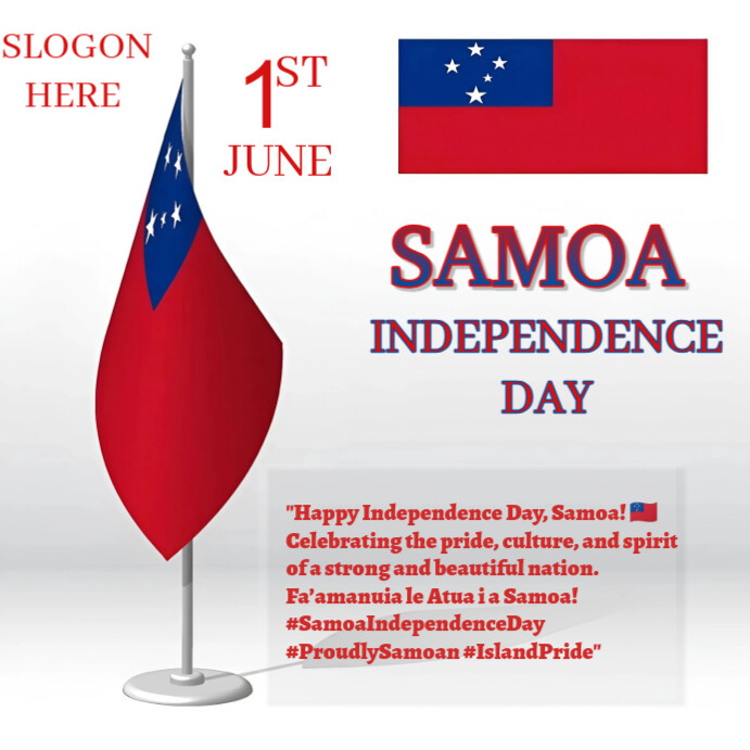 Copy of White Samoa Independence Day Instagram Post | PosterMyWall