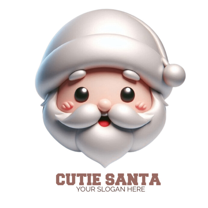White Santa Clause Face Logo Template | PosterMyWall