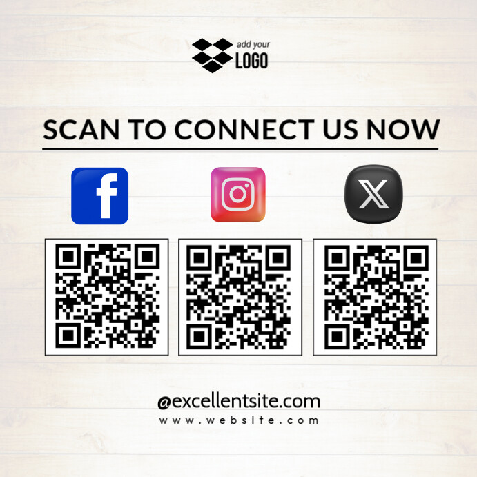 White Scan To Connect Us Social Media Square (1:1) Template | PosterMyWall