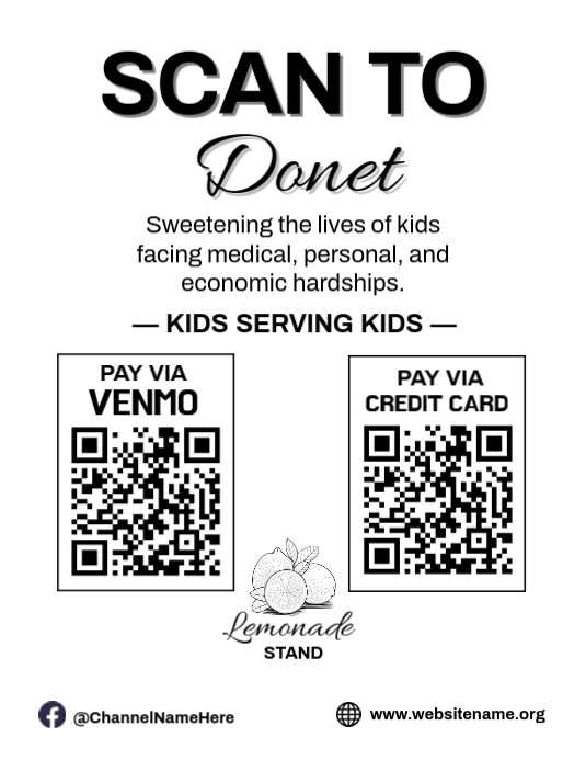 White Scan To Donate Flyer (us Letter) Template | PosterMyWall