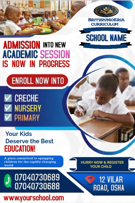 White School Admission Poster Video Template | PosterMyWall