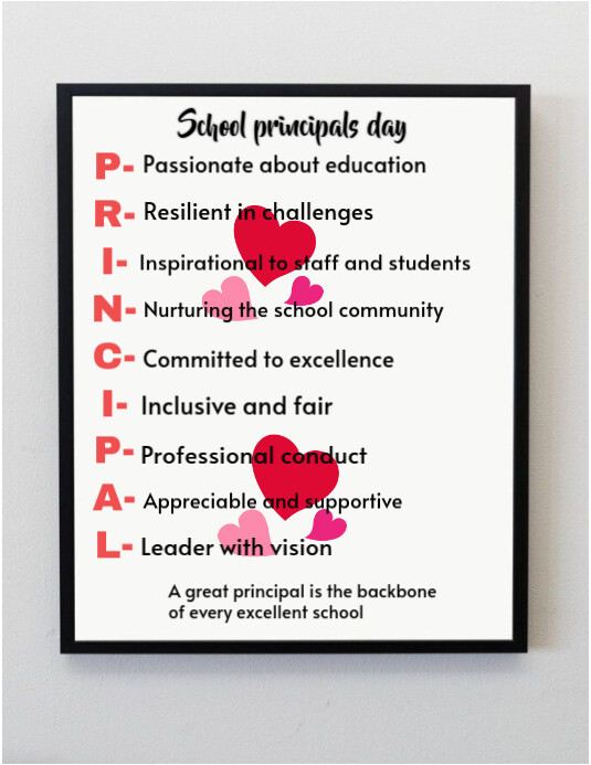 Copy of White School Principals Day Celebration Flyer Flyer (us Letter ...