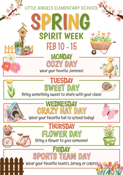 White School Spirit Week A4 Template | PosterMyWall