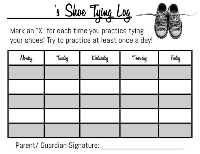White Shoe Tying Log Kids Free Printable Flyer (us Letter) Template ...