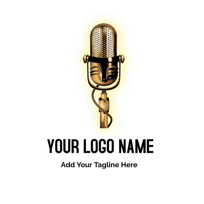 White Silver Condenser Microphone, Microphone Logo Template | PosterMyWall