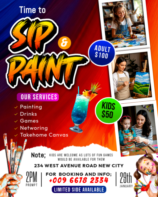 Copy of White Sip and Paint Event wine & canvas drink party bar social ...