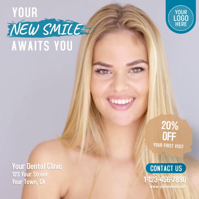 White Smile Dental Clinic Video Ad Template | PosterMyWall