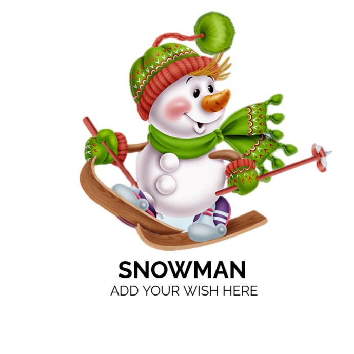 White Snowman Logo Templat | PosterMyWall