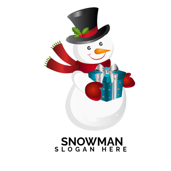 White Snowman Logo Template | PosterMyWall