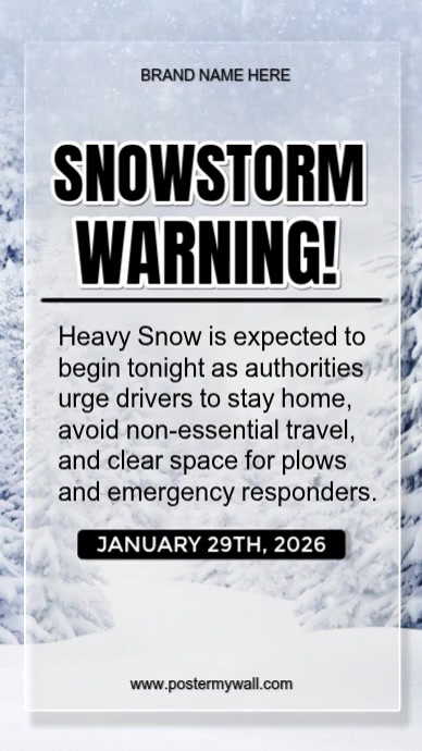 Modèle White Snowstorm Warning | WINTER STORM ALERT | WEATHER NOTICE ...