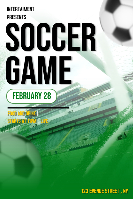White Soccer Game Event Poster Template | PosterMyWall