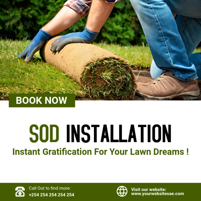 White Sod Installation Agency Instagram Post Template | PosterMyWall