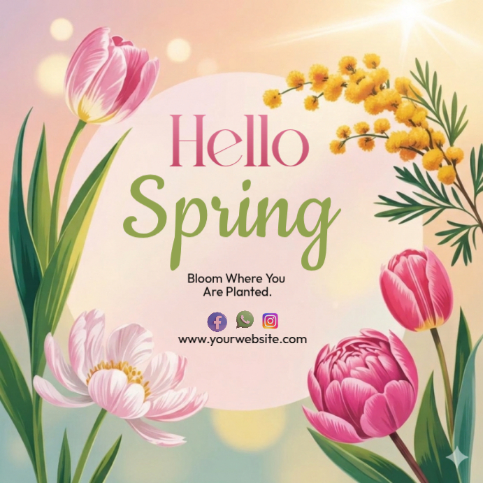 Copy of White Soft Pastel Spring Floral Poster Instagram Post ...