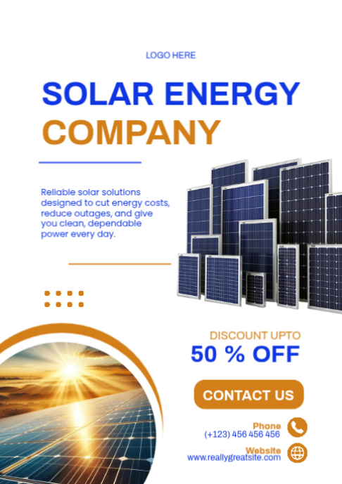 Plantilla de White Solar Energy Promotion A2 | PosterMyWall