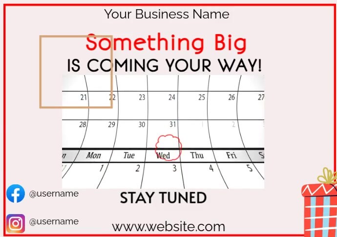 White Some Big Is Coming A5 Template | PosterMyWall