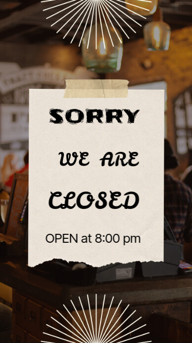 White Soory We Are Closed Instagram Story Template | PosterMyWall