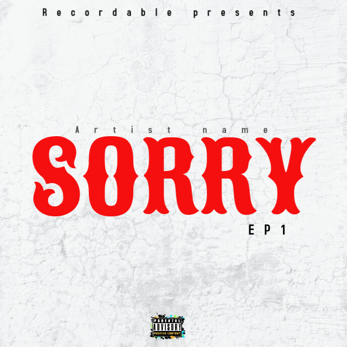 White Sorry Sad Fog Album Cover Template | PosterMyWall