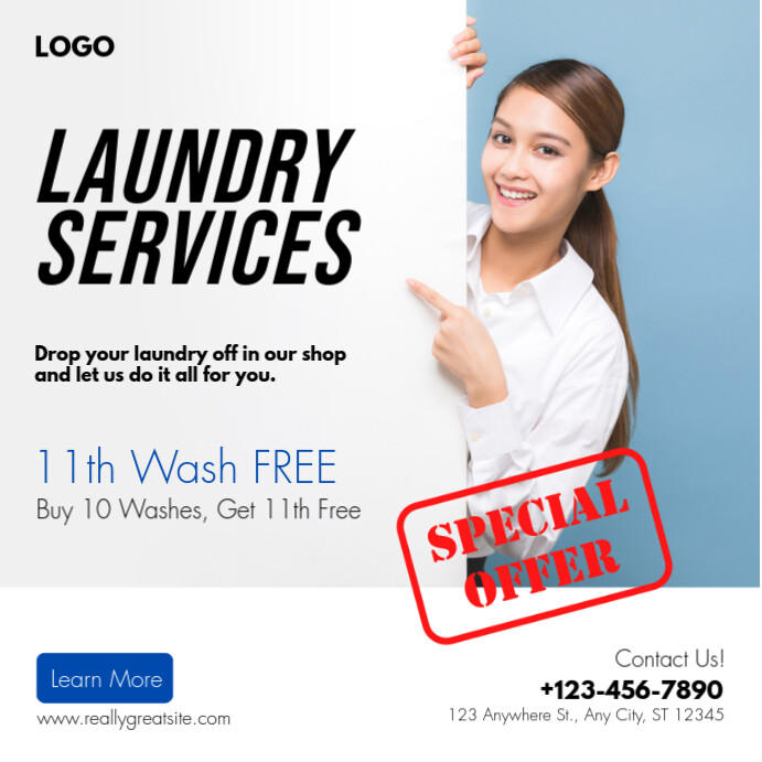 Copy of White Special Offer Laundry Service Instagram Post | PosterMyWall