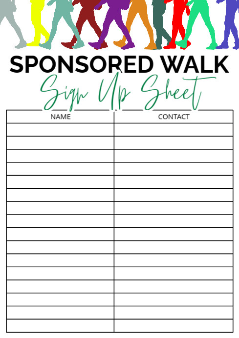 Copy of White Sponsored Walk Sign Up Form A4 | PosterMyWall