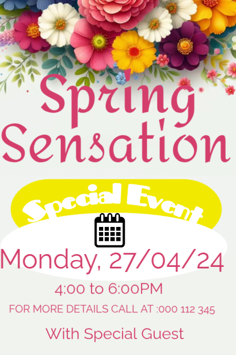 White Spring Event Poster Template | PosterMyWall