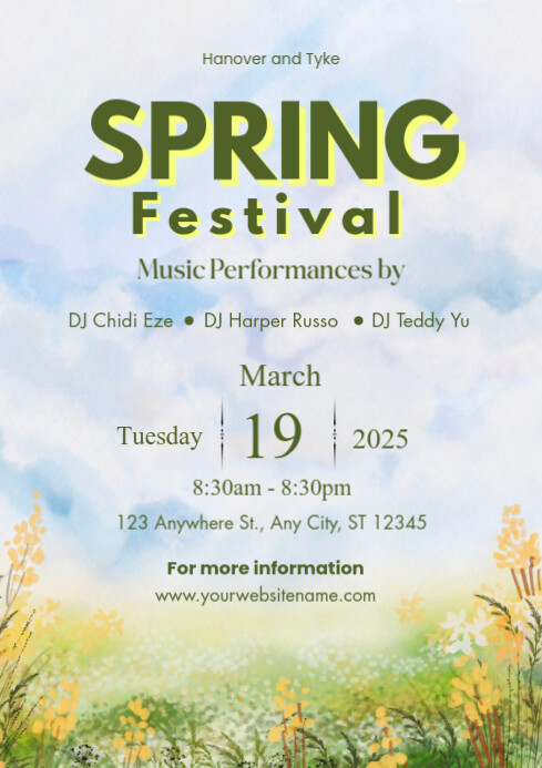 White Spring Festival A4 Template | PosterMyWall