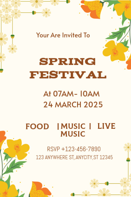 White Spring Festival Poster Template | PosterMyWall