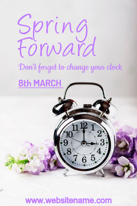 White Spring Forward Poster Template | PosterMyWall