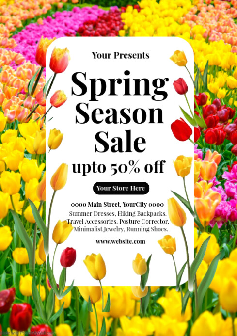 Copy of White Spring Season Sale A4 | PosterMyWall