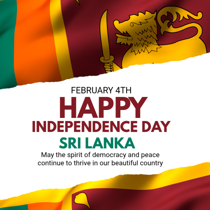 White Sri Lanka Independence Day Instagram Post Template | PosterMyWall