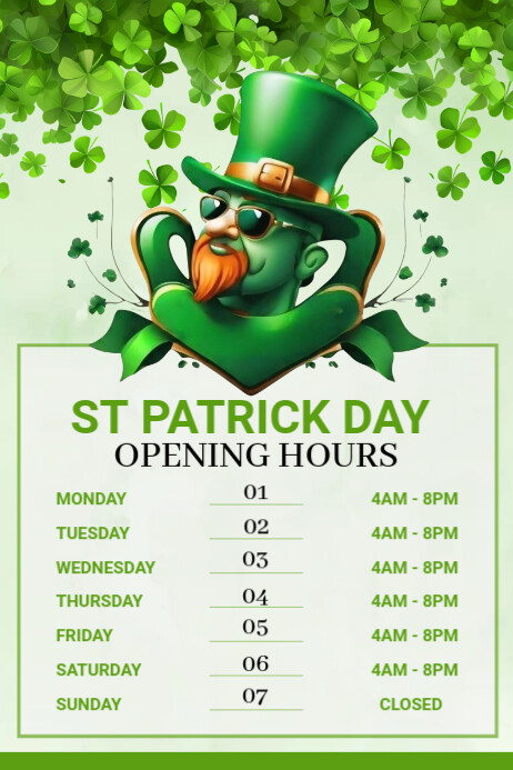 Copy of White St Patrick's Day Poster | PosterMyWall