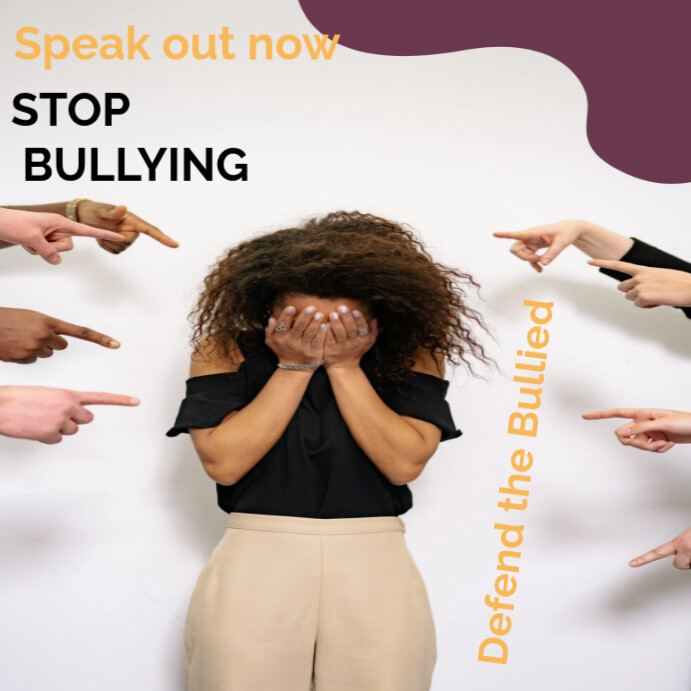 White Stop Bullying design instagram Post Template | PosterMyWall