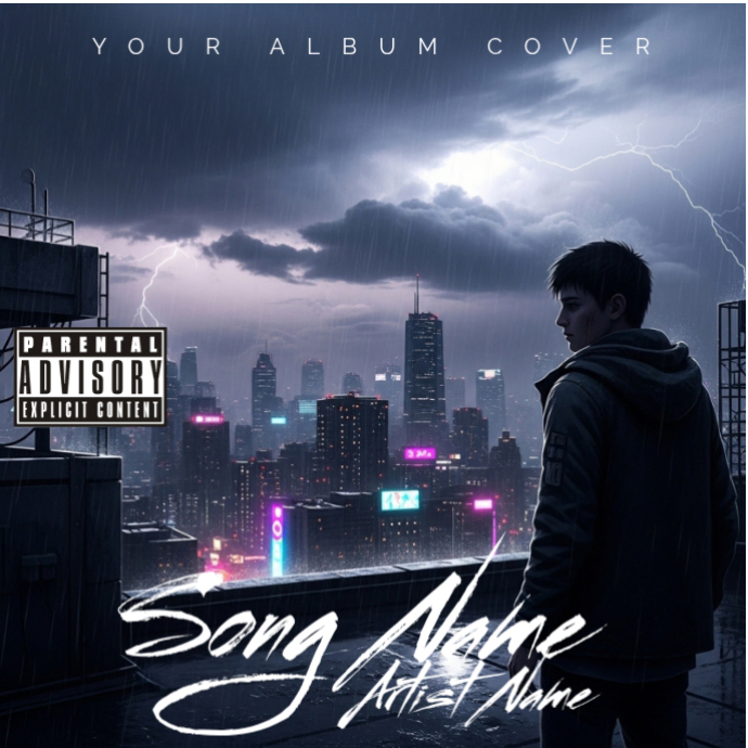 Plantilla de White Storm City Album Cover | PosterMyWall