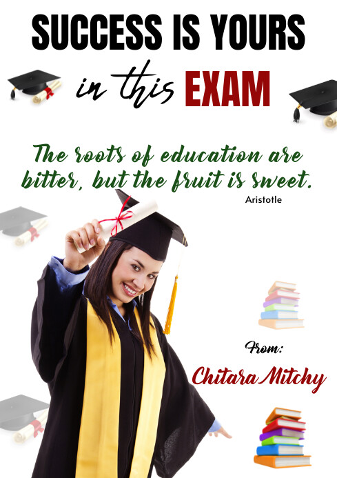 Copy of White Success Card Design Template A4 | PosterMyWall