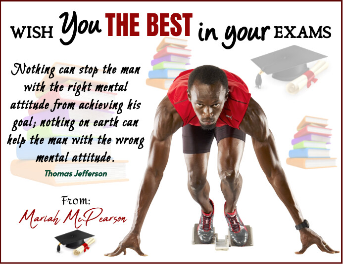 White Success In Exams Card Design Template F | PosterMyWall