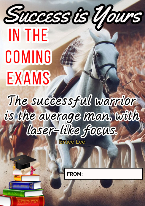 Copy of White Success In Exams Wishes Card A4 | PosterMyWall