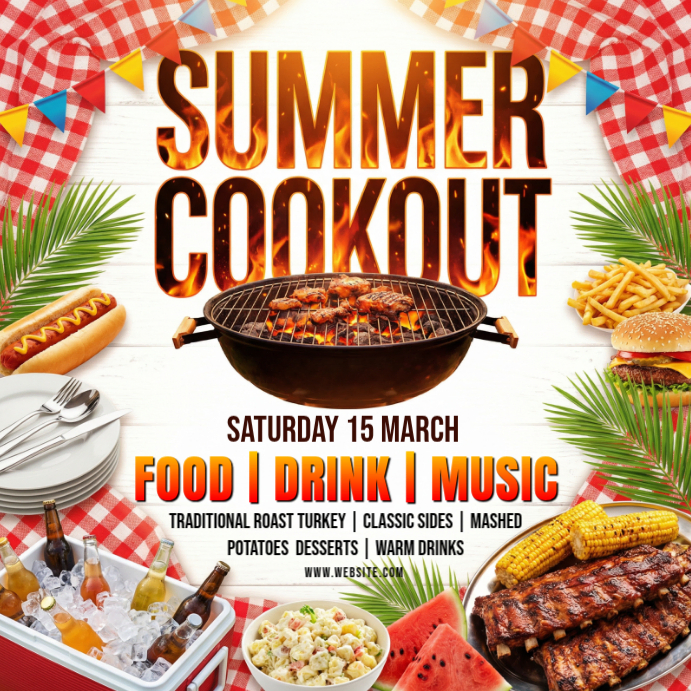 Copy of White Summer Cookout Instagram Post | PosterMyWall
