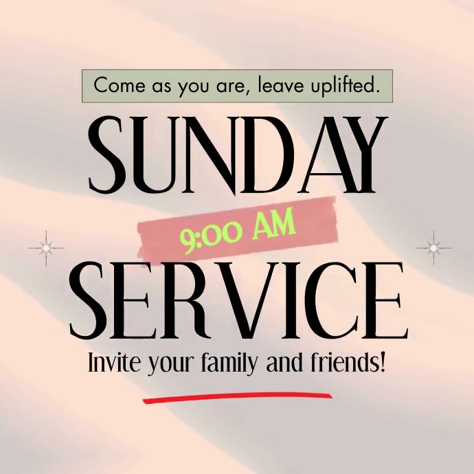 Modèle White Sunday Service Instagram Post | PosterMyWall