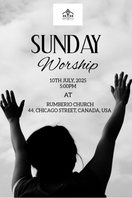 Copy of White Sunday Worship Poster | PosterMyWall