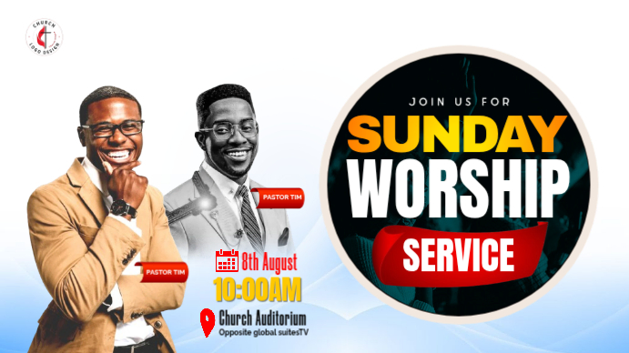 White Sunday Worship Service Presentation Template | PosterMyWall