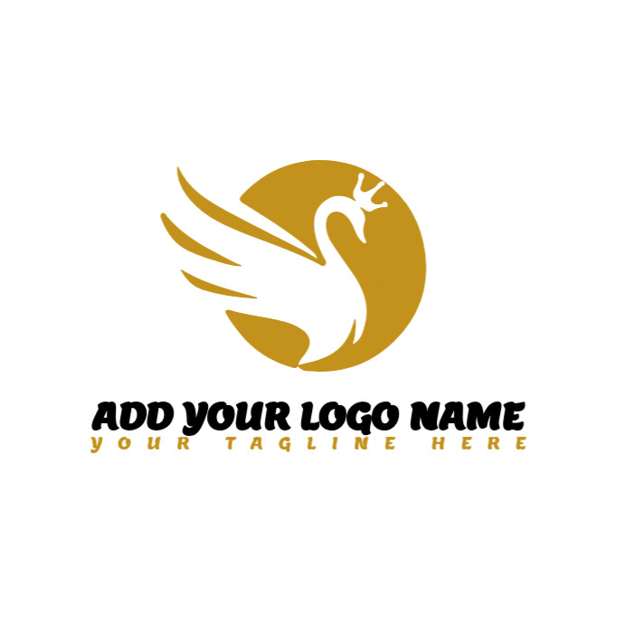 White Swan/animal/business/identity/golden/luxury/fation/iconic Logo ...